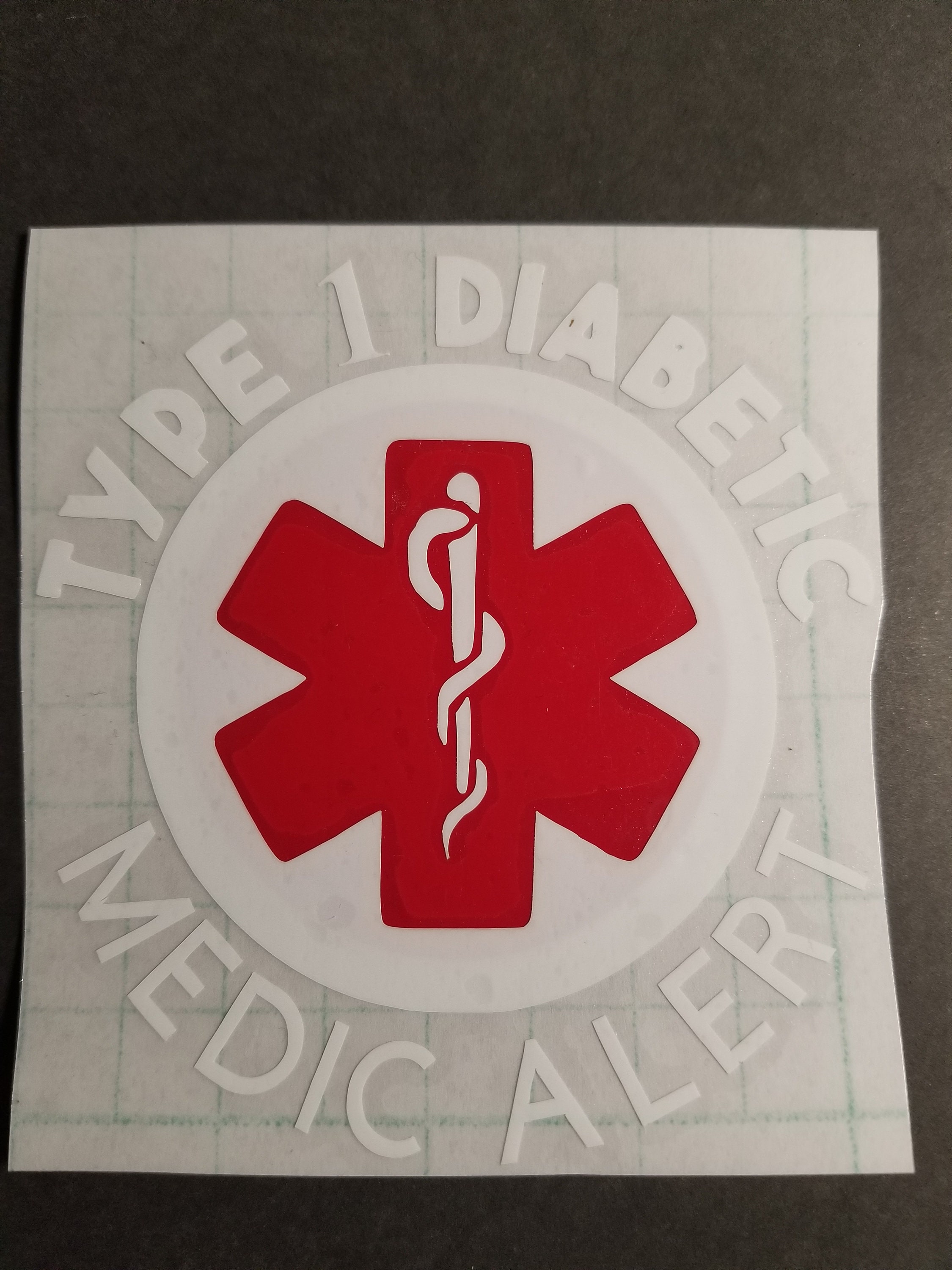 Type 1 Diabetic Medic Alert Sticker - Etsy Israel