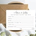 Wedding Advice for the Couple Template, Wedding Shower Games, Wedding ...