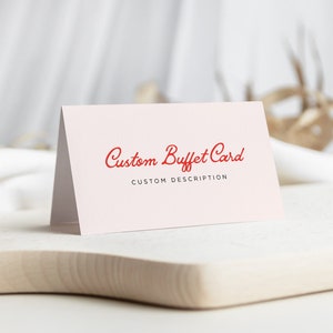Modern Pink Buffet Card Template, Printable Buffet Label, Retro Buffet ...