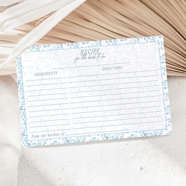 Recipe Card Template - Etsy