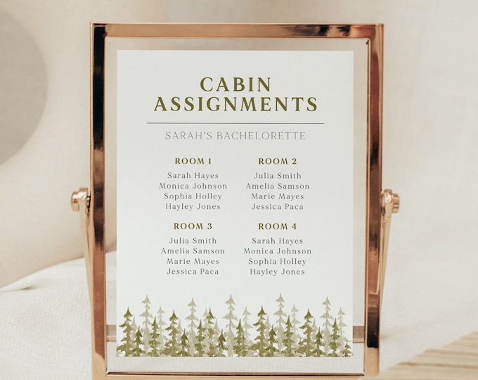 Bunk Assignment Cards Table Seating Chart or Sleeping Assignments Camp ...