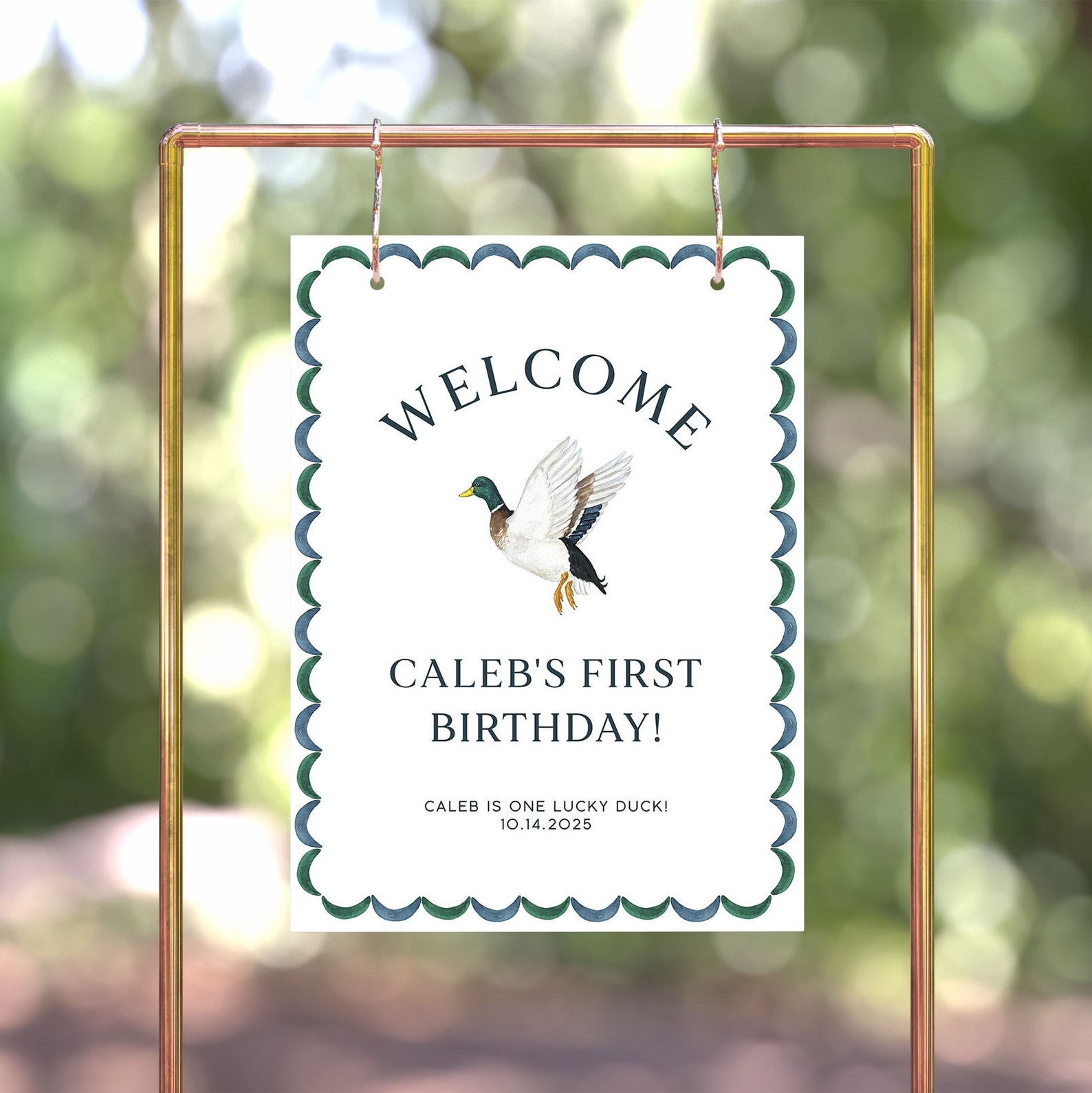 One Lucky Duck Birthday Welcome Sign Template Duck Hunting - Etsy