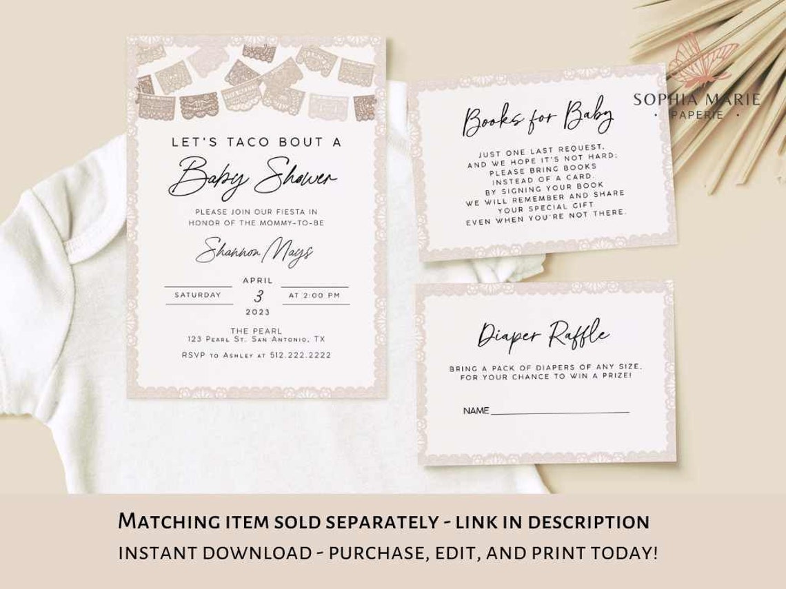Neutral Fiesta Thank You Tag Template, Baby Shower Thank You, Gender ...