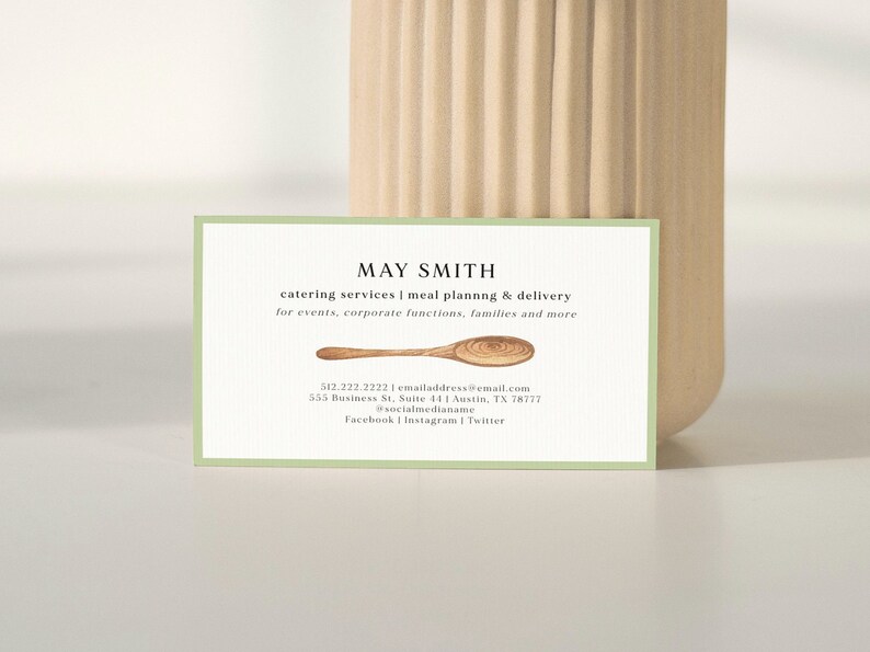 Catering Business Card Template, Baking Business Card, Cooking Business ...