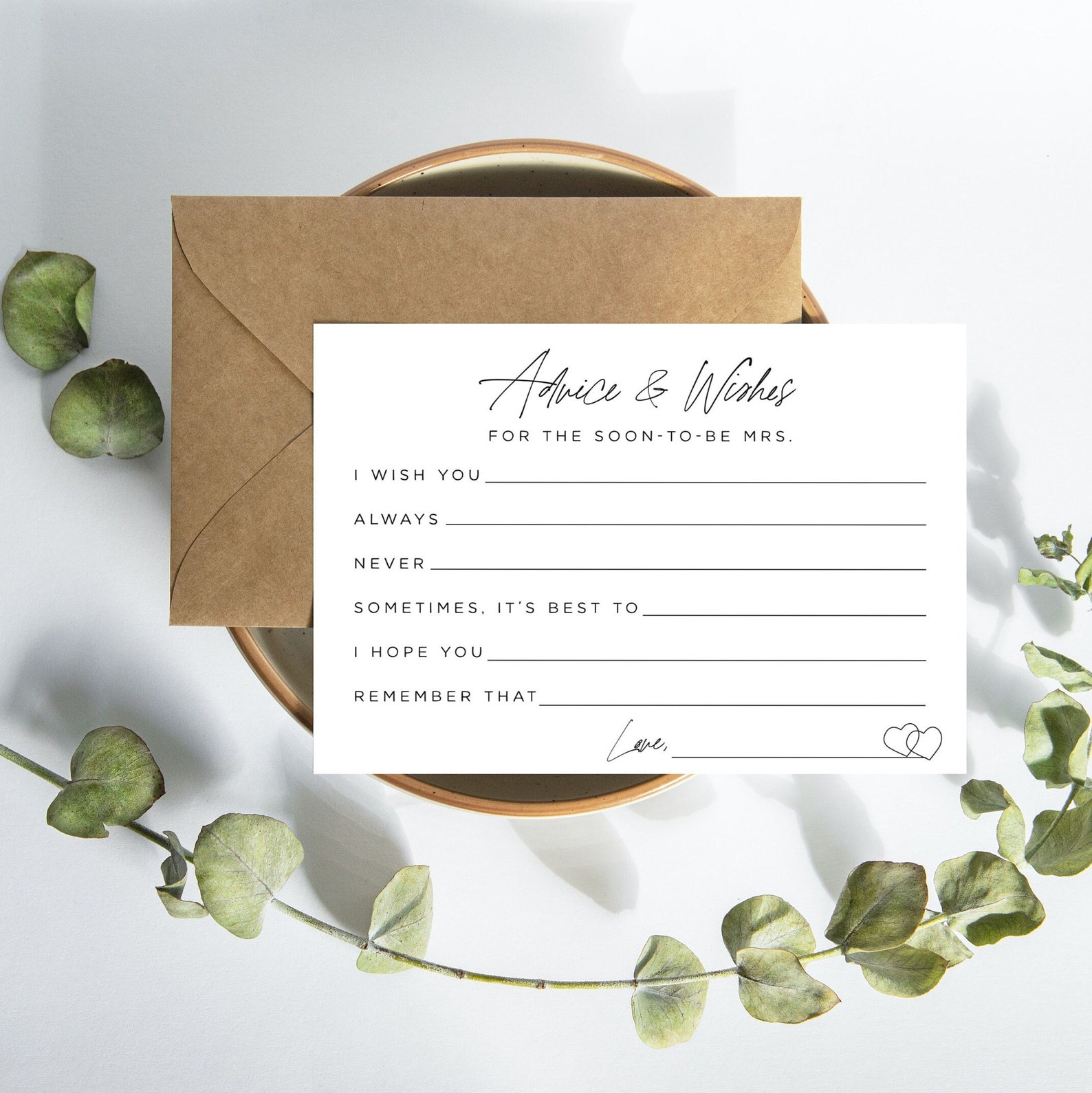 Advice for the Bride Template Wedding Shower Games Wedding - Etsy