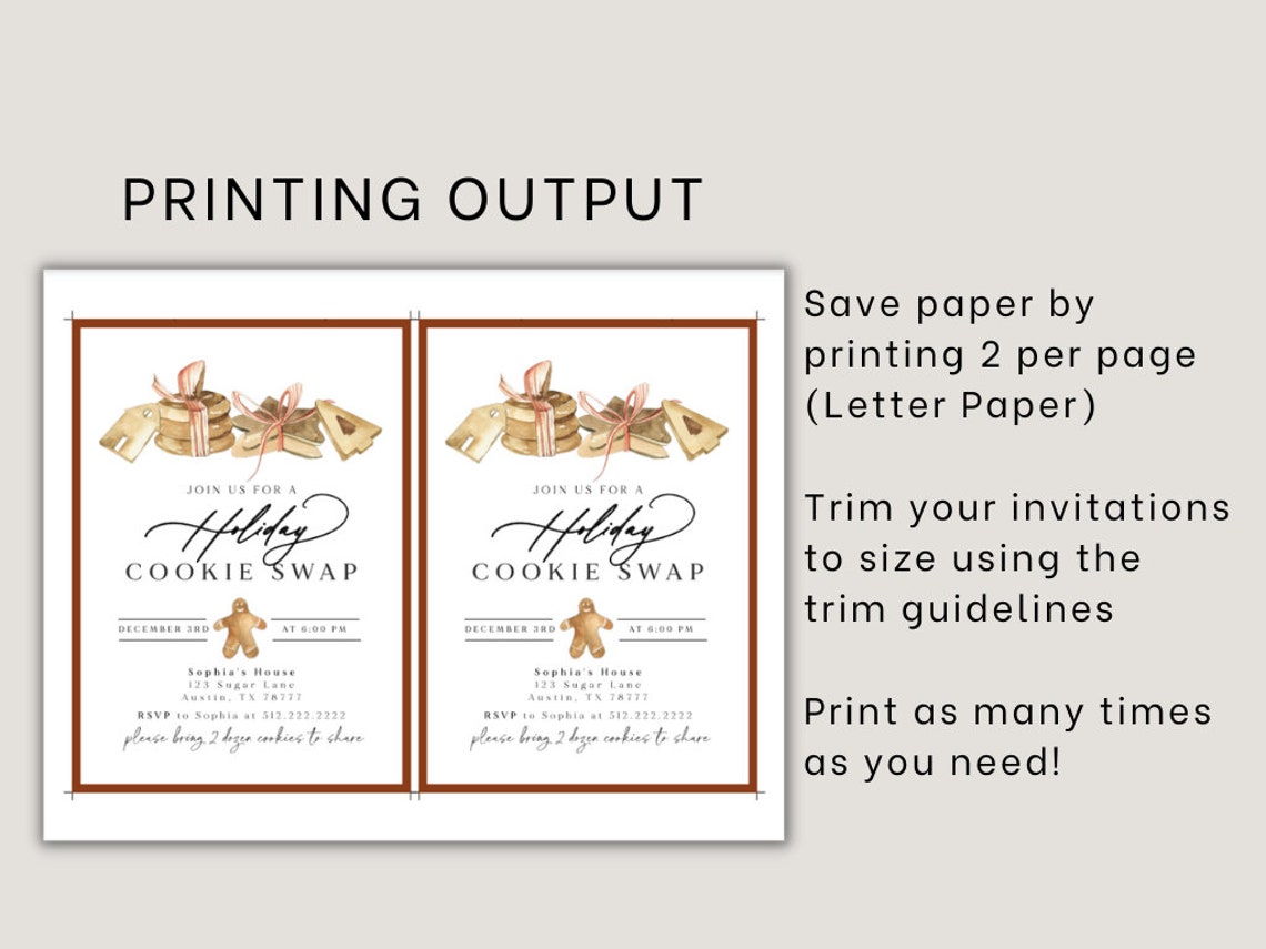 Holiday Cookie Swap Invitation Template, Printable Christmas Cookie ...