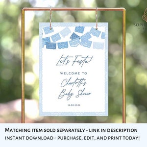 Fiesta Family Traditions Bundle, Fiesta Baby Shower, Blue Papel Picado ...