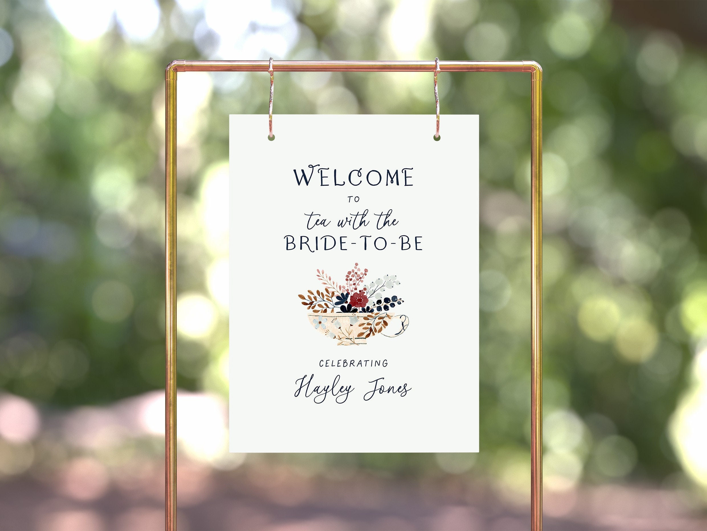 Tea Party Bridal Shower Welcome Sign Tea With the Bride to - Etsy