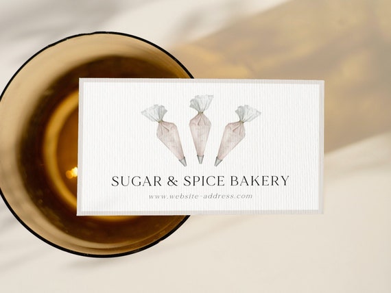 Bakery Business Card Template Baking Business Cards Cupcake - Etsy