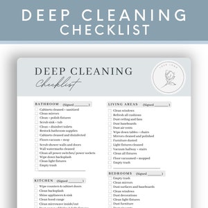 Professional Residential Deep Cleaning Checklist, Editable House Deep ...