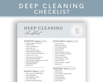 Professional Residential Deep Cleaning Checklist, Editable House Deep ...