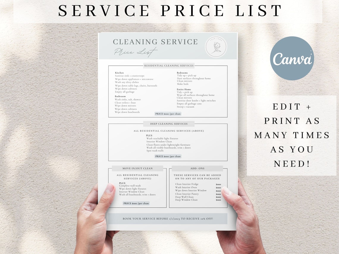 EDITABLE Cleaning Service Contract Bundle Maid Forms - Etsy