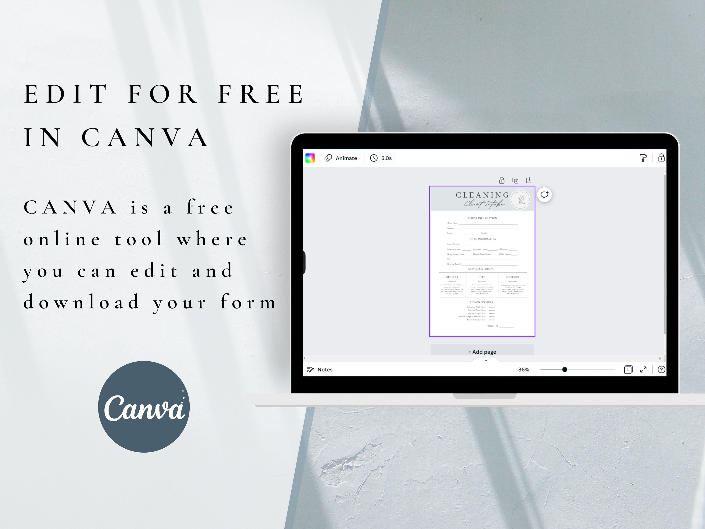 Professional Residential Cleaning Service Client Intake Form - Etsy