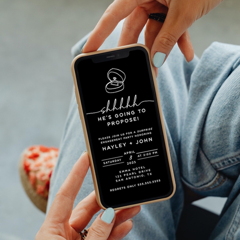 Engagement Party Digital Invitation, Surprise Engagement Party ...