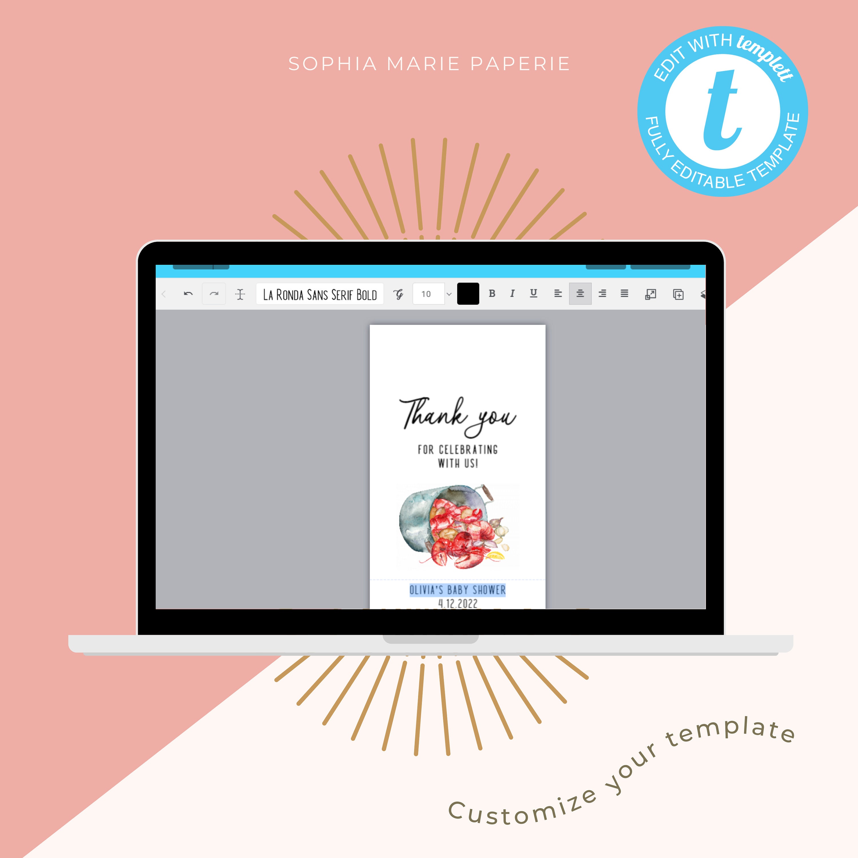 Crawfish Boil Thank You Tag Template Baby Shower Printable - Etsy