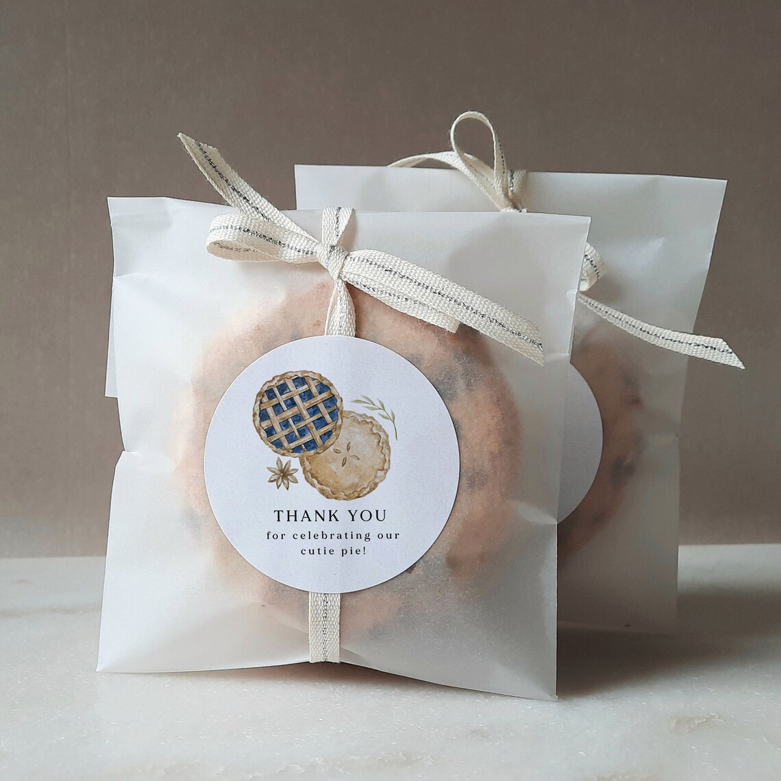 Cutie Pie Sticker Template Baby Shower Thank You Sticker - Etsy