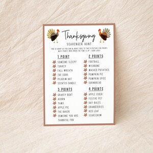 Thanksgiving Scavenger Hunt Game, Thanksgiving Printable Games, Fun ...