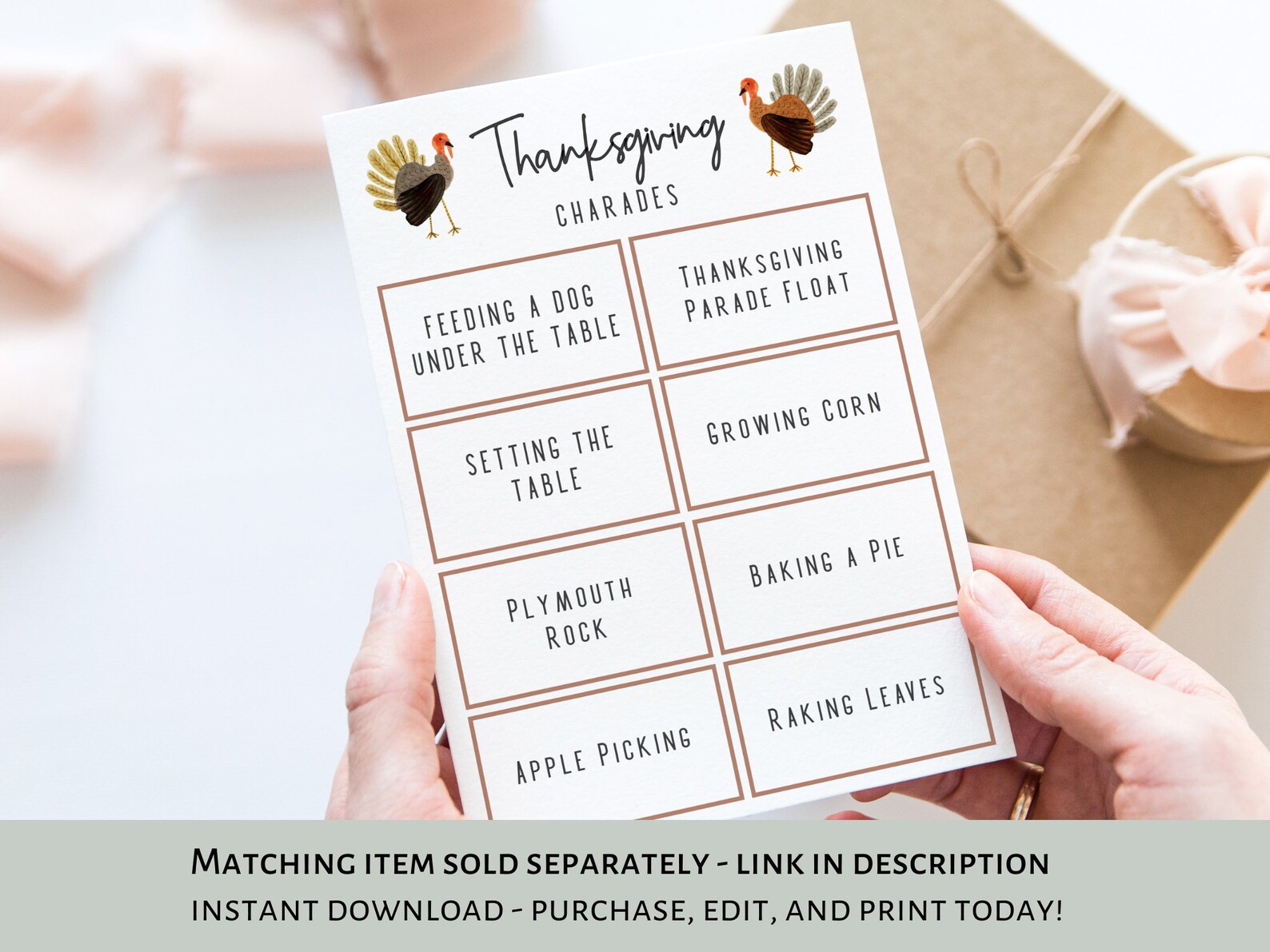 Thanksgiving Pass the Present Game Thanksgiving Right Left - Etsy