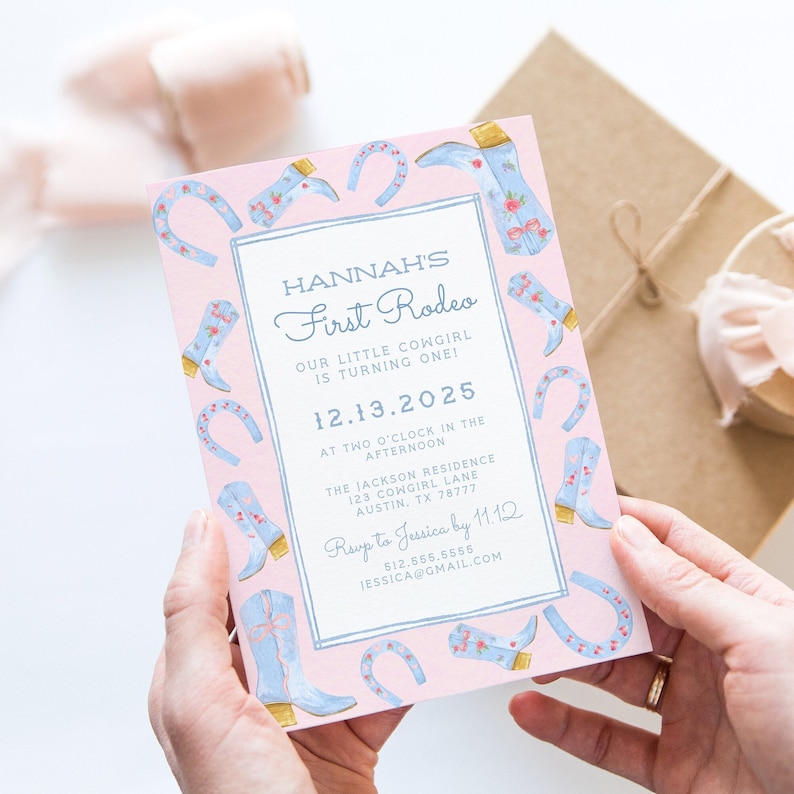 First Rodeo Birthday Invitation Template Cowgirl Birthday - Etsy