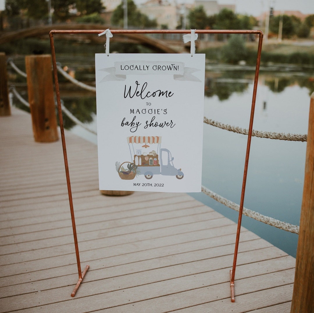 Locally Grown Baby Shower Welcome Sign, Farmer's Market Baby Shower ...