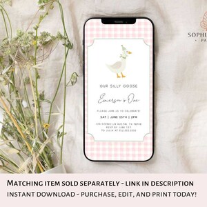 Silly Goose Birthday Cards & Gifts Sign Template, Goose First Birthday ...