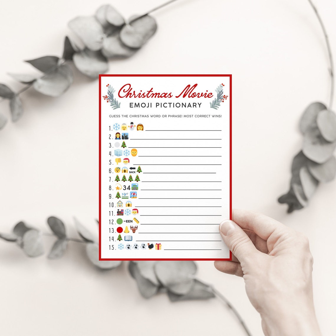 Christmas Movies Emoji Pictionary Game Xmas Movie Emoji - Etsy