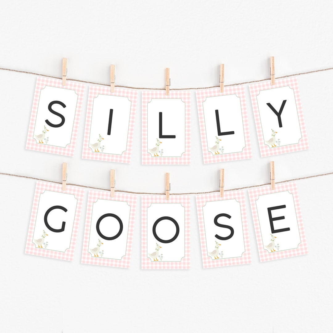 Silly Goose Birthday Party Banner Template, One Lucky Duck Birthday ...