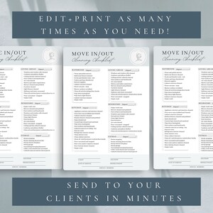 Professional Move In/out Cleaning Checklist, Editable House Moving ...