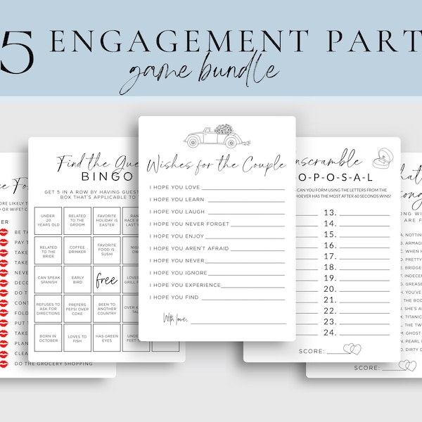 Engagement Party Games - Etsy