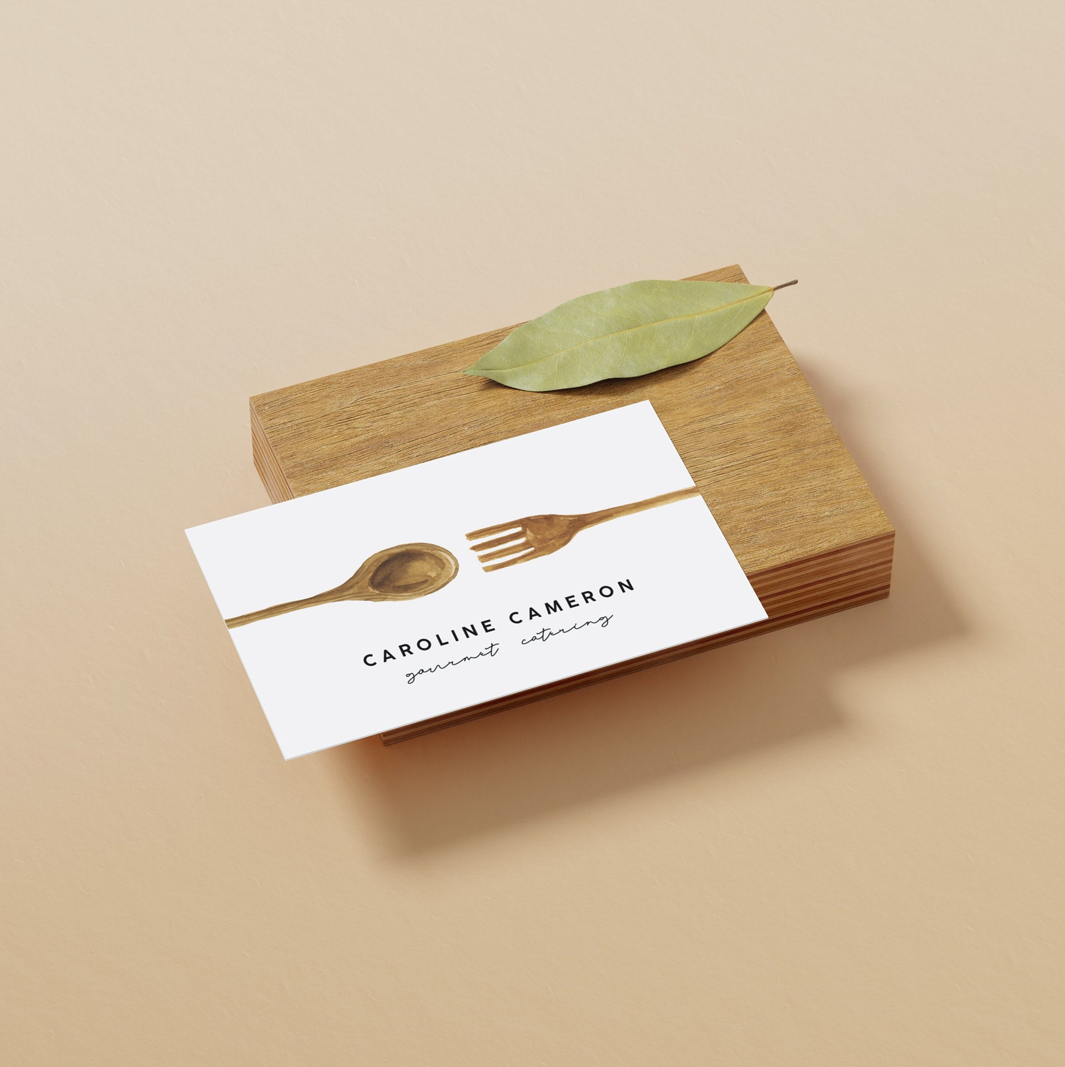 Watercolor Catering Business Card Template (editable, Printable) - Etsy