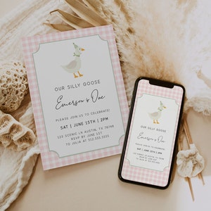 Silly Goose Birthday Invitation Template, Duck Duck Goose Birthday ...