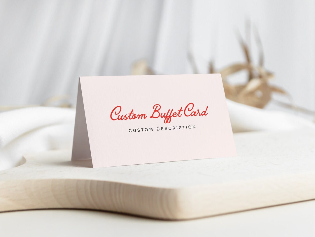 Modern Pink Buffet Card Template, Printable Buffet Label, Retro Buffet ...