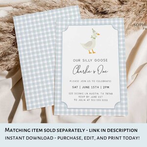 Silly Goose 1st Birthday Buffet Labels, Goose 1st Birthday Place Cards ...