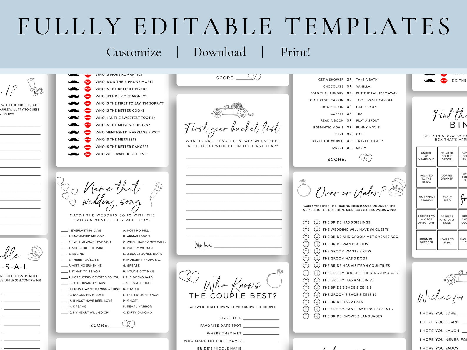Engagement Party Games Bundle | Engagement Party Games | Proposal Party ...