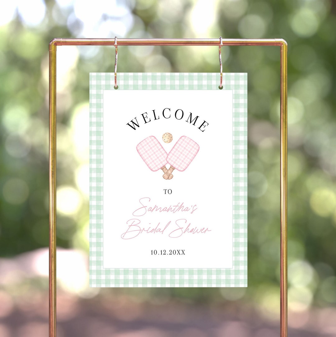 Pickleball Bridal Shower Welcome Sign, Pickleball Party, Pickleball ...