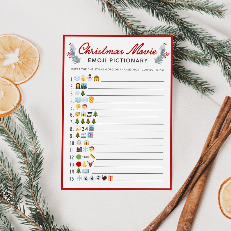 Christmas Movies Emoji Pictionary Game Xmas Movie Emoji - Etsy