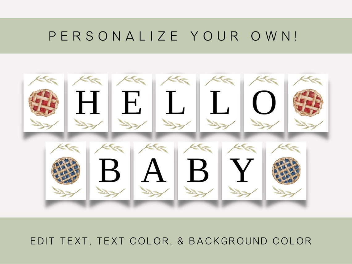 Cutie Pie Baby Shower Banner, Fall Pie Theme Baby Shower Banner ...