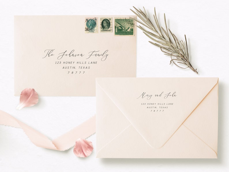 Modern Calligraphy Envelope Template, Print Envelope Address at Home ...