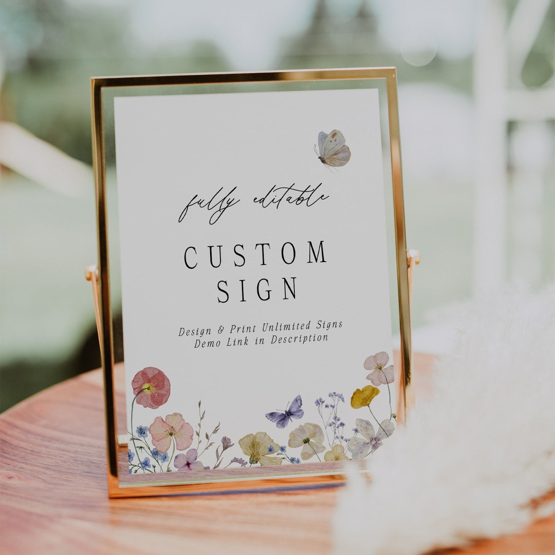 Wildflower Birthday Custom Sign Template, Wildflower First Birthday ...