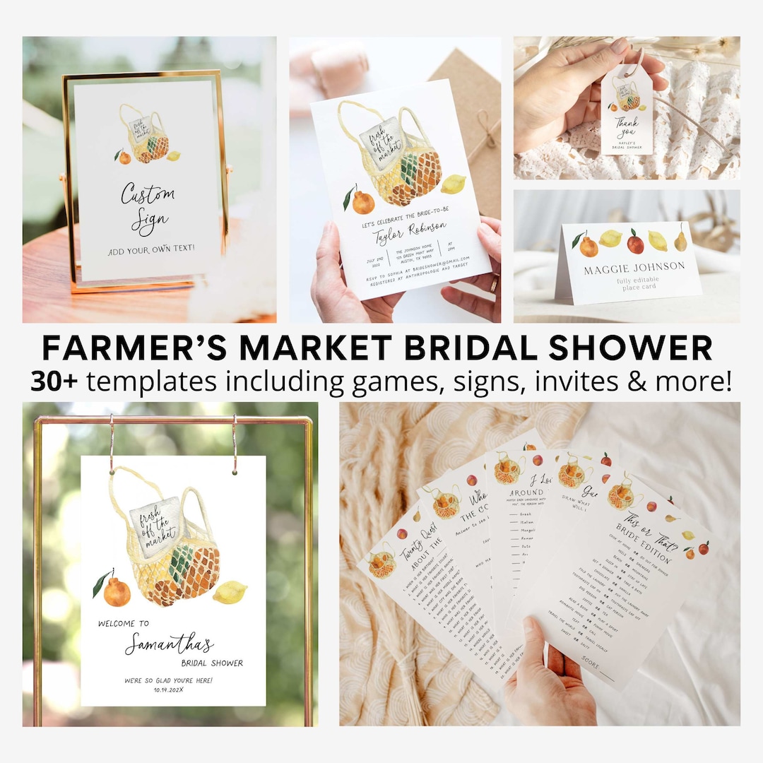 Fresh off the Market Bridal Shower Bundle, Farmer's Market Bridal ...