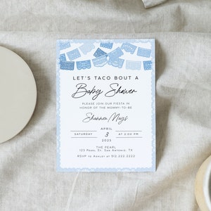 Boy Fiesta Baby Shower Invitation Template, Blue Baby Shower Fiesta ...
