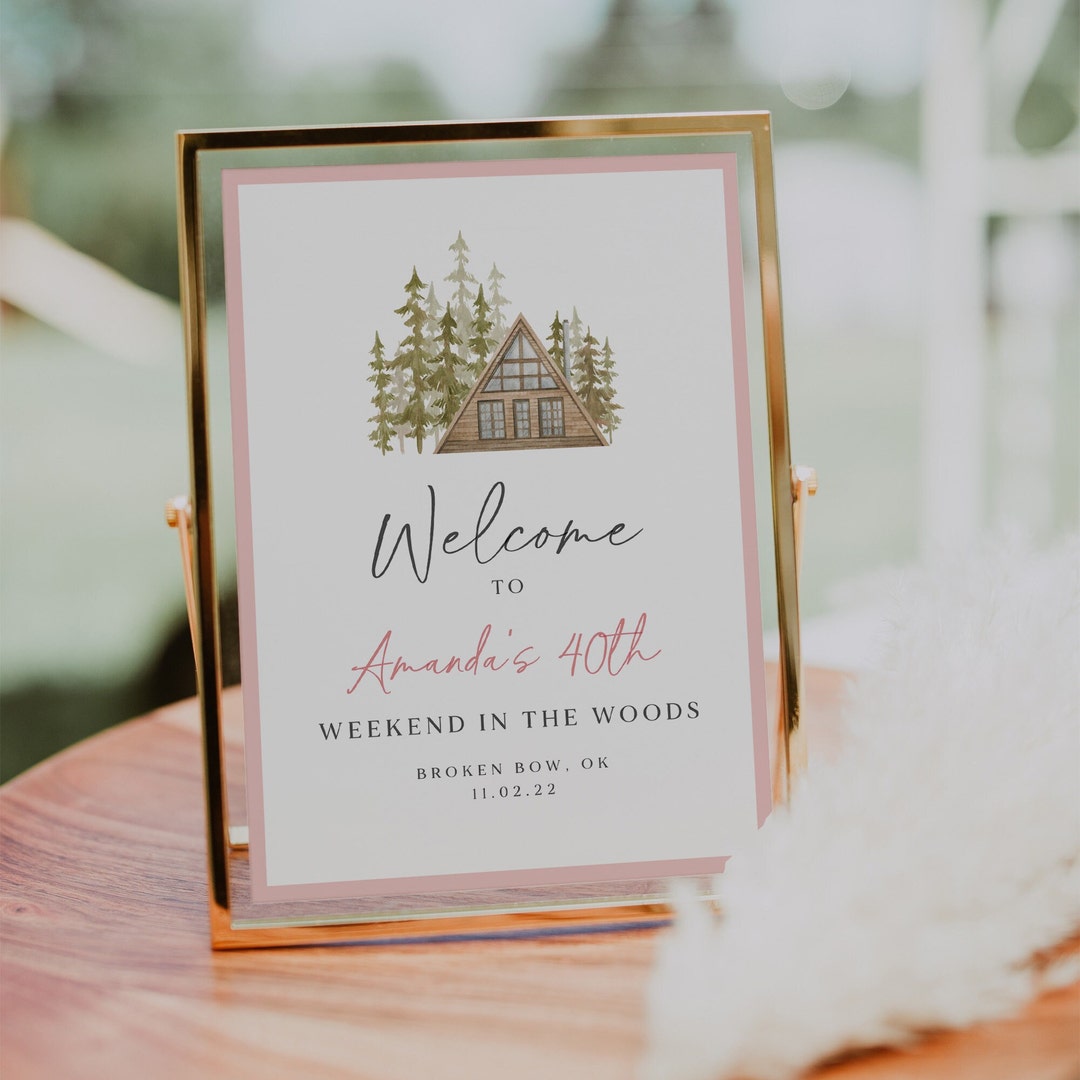 Cabin Girls Trip Sign Template, Weekend in the Woods, Girls Weekend ...