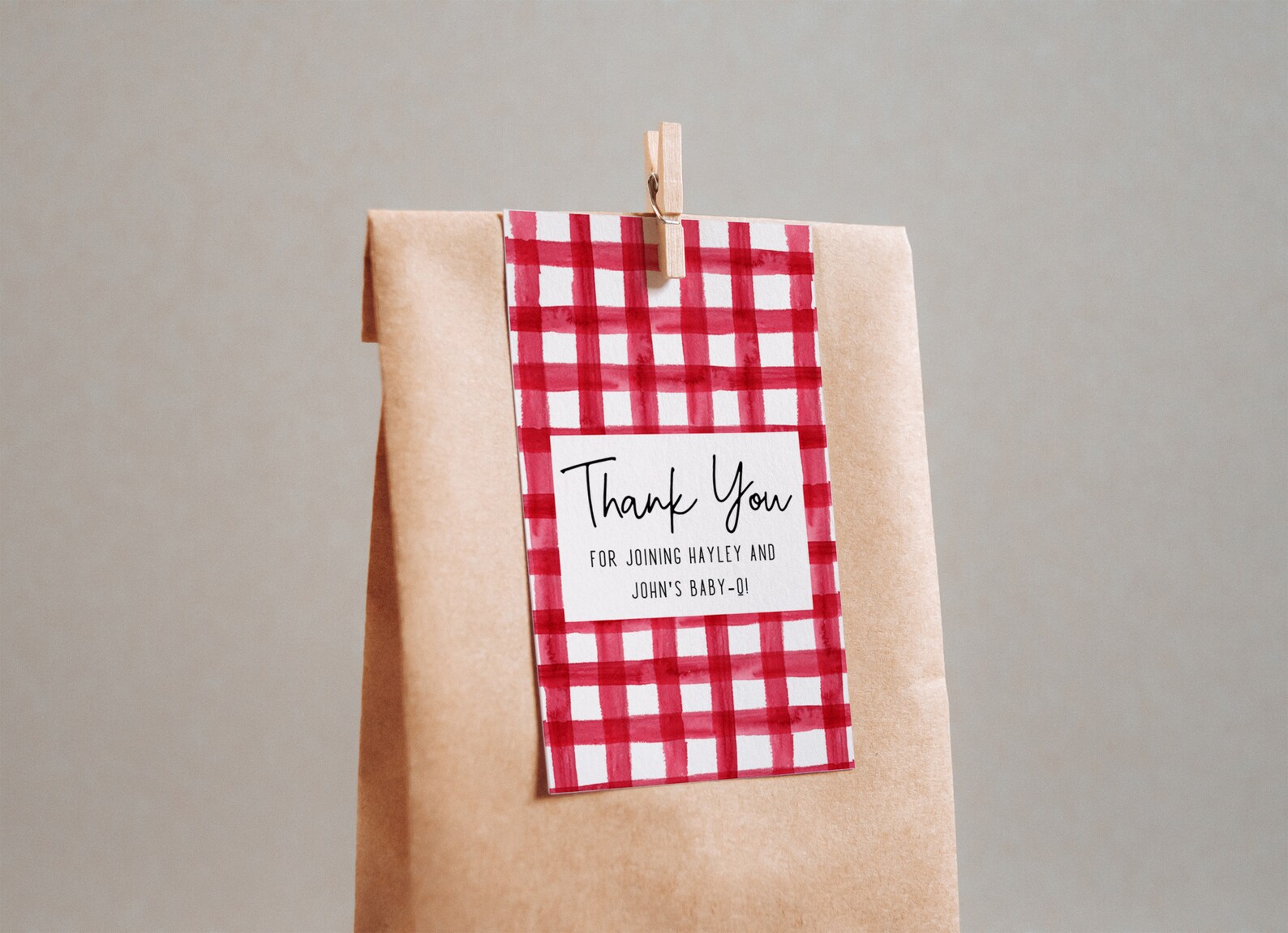 BBQ Thank You Tag Template, BABYQ, Printable Thank You Card, Goodie Bag ...