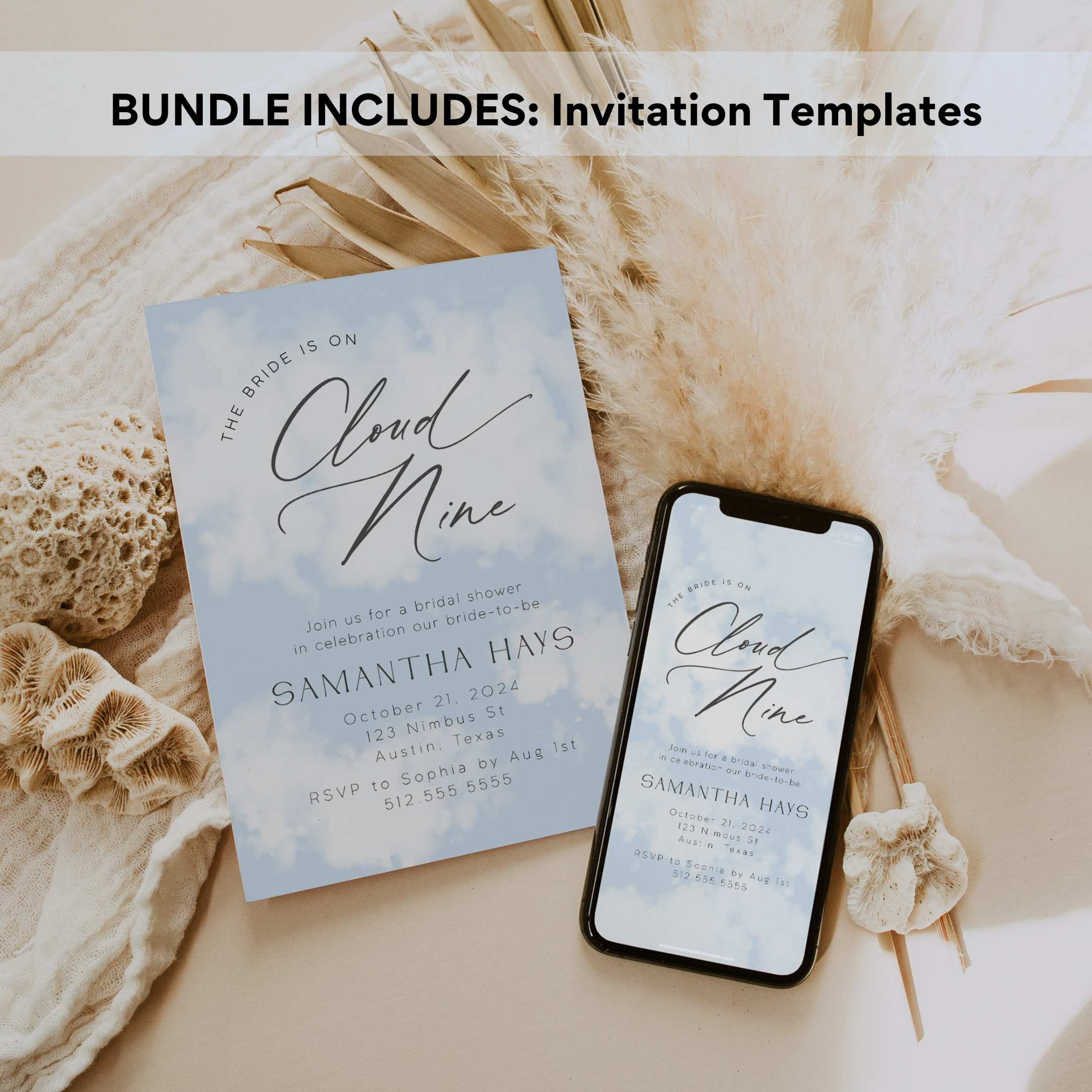 On Cloud Nine Bridal Shower Bundle, the Bride is on Cloud Nine, on ...