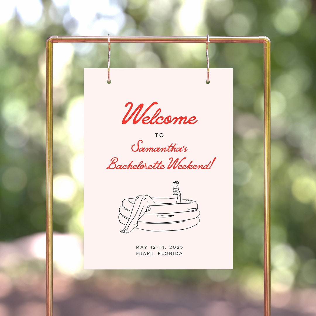 Beach Bachelorette Welcome Sign Template, Summer Bachelorette Party ...