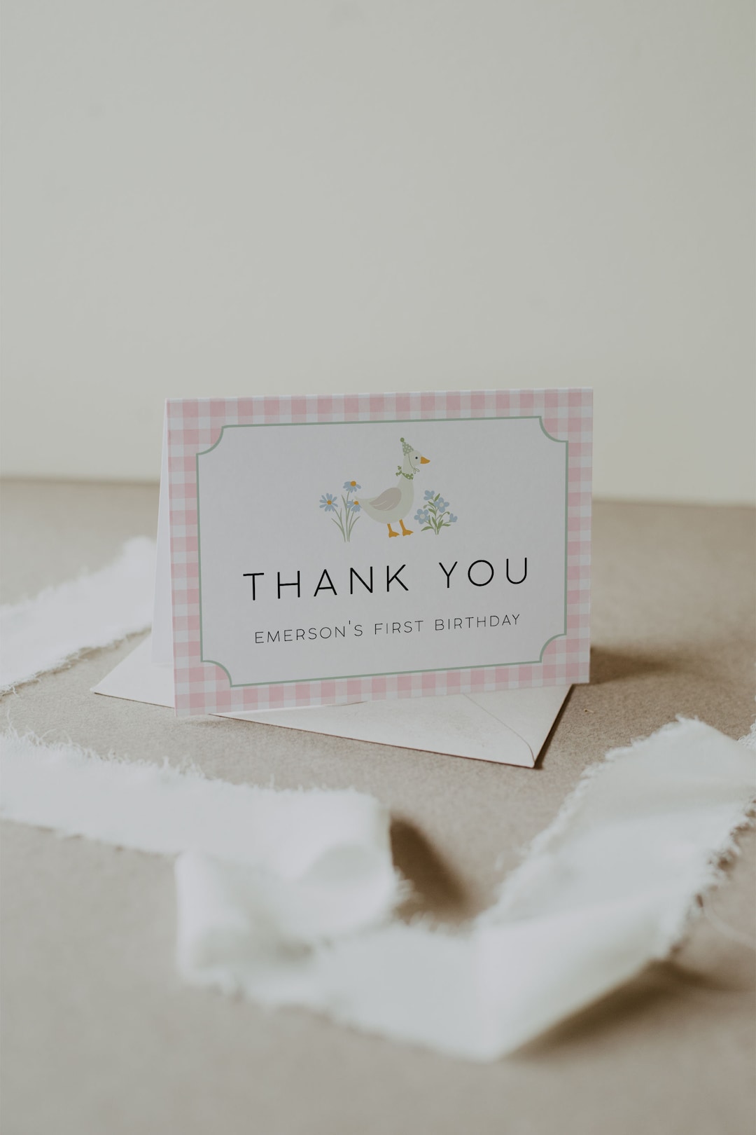 Silly Goose Birthday THANK YOU Card Template, Goose 1st Birthday Thank ...