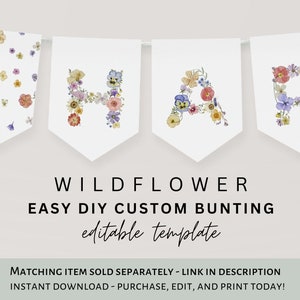 Wildflower Birthday Welcome Sign Template, Wildflower First Birthday ...