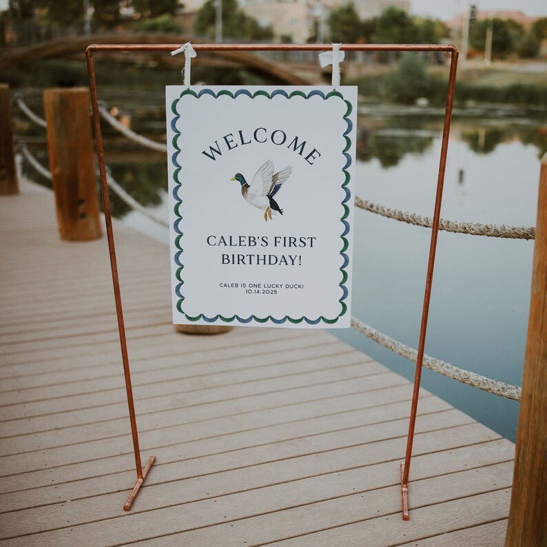 One Lucky Duck Birthday Welcome Sign Template Duck Hunting - Etsy