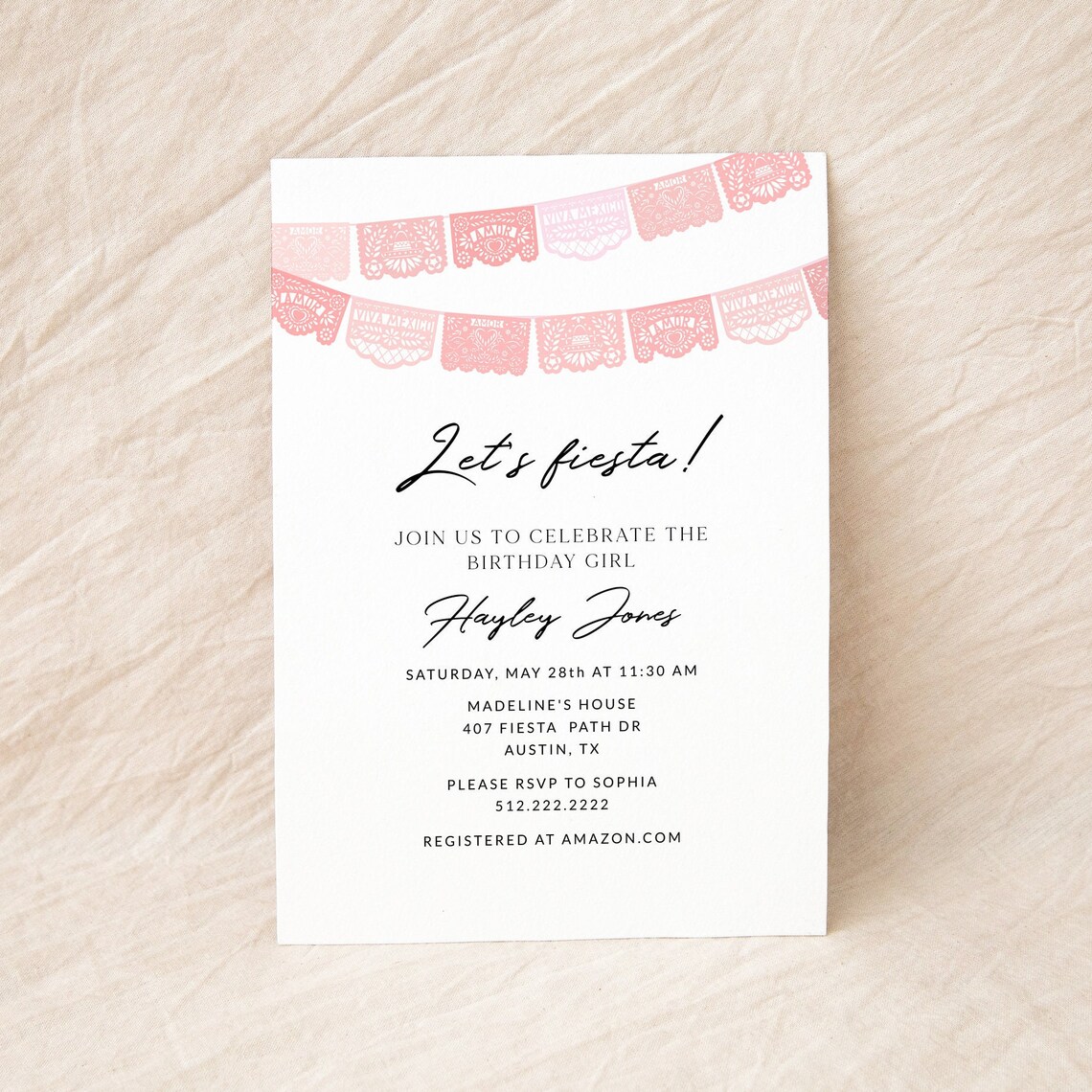 Pink Fiesta Birthday Party Invitation Taco Bout A Birthday - Etsy