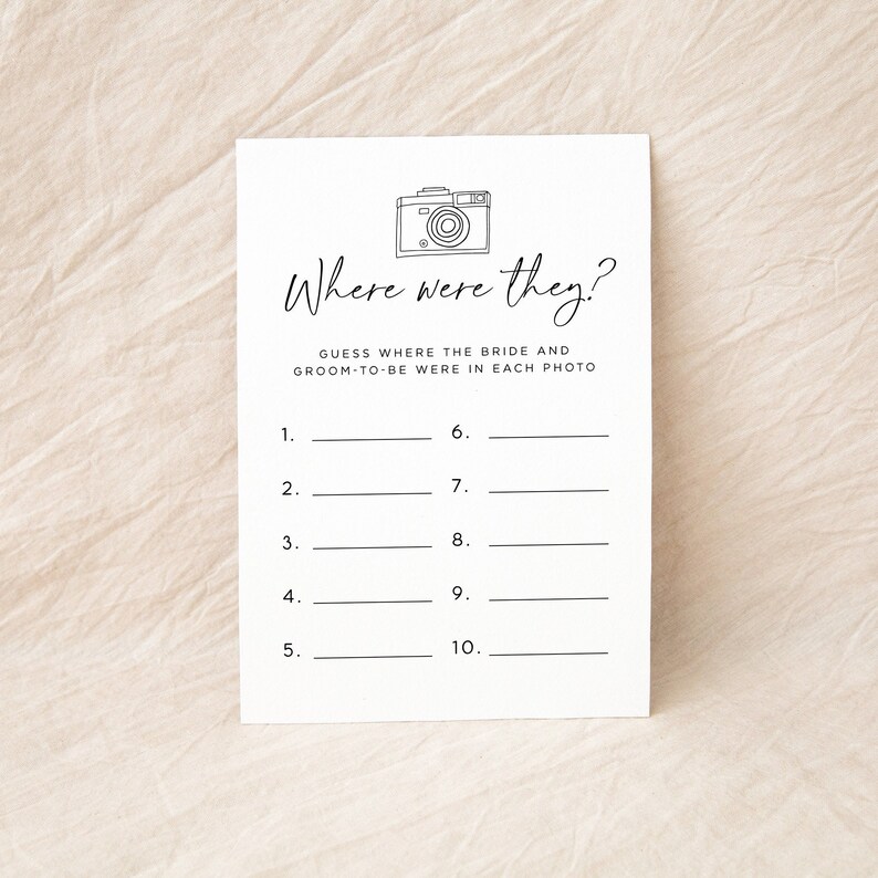 Engagement Party Games Template, Where Were They Game, Proposal Party ...